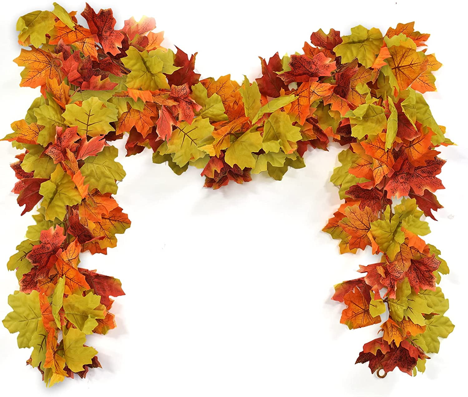 Samhe 3 Pack Fall Leaves Garland, Artificial Maple Leaf Autumn Garland ...