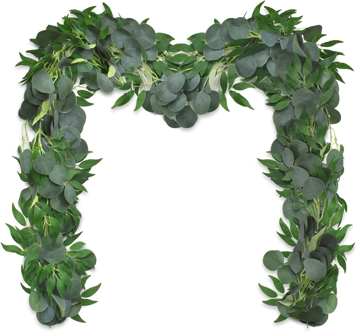 Samhe 3 Packs Artificial Eucalyptus Garland with Willow Leaves, Leaf ...