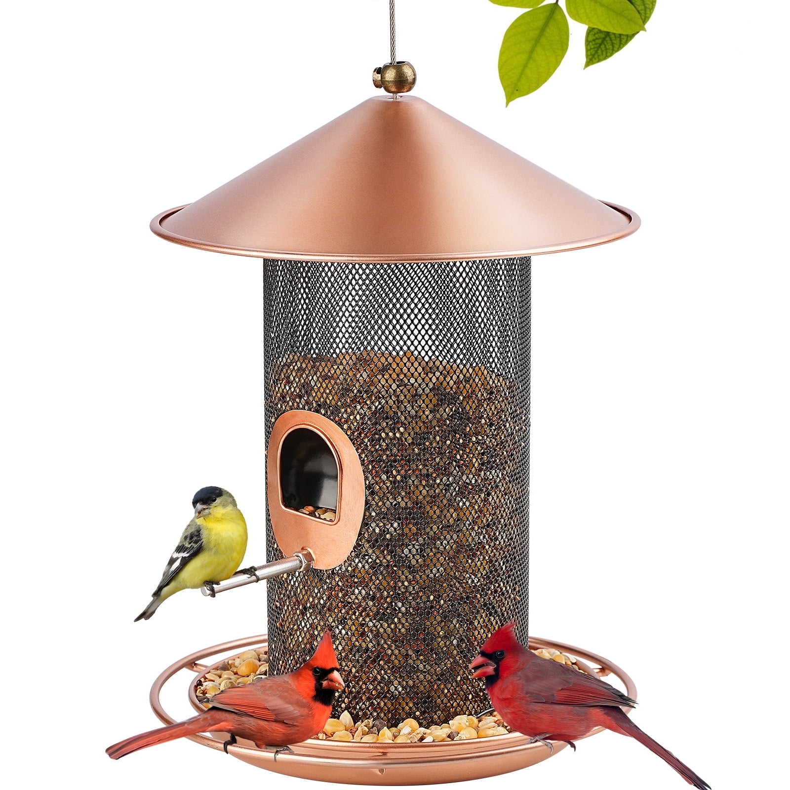 Samhe Metal Bird Feeder for Outdoor, Wild Bird Feeder Hanging Outside ...