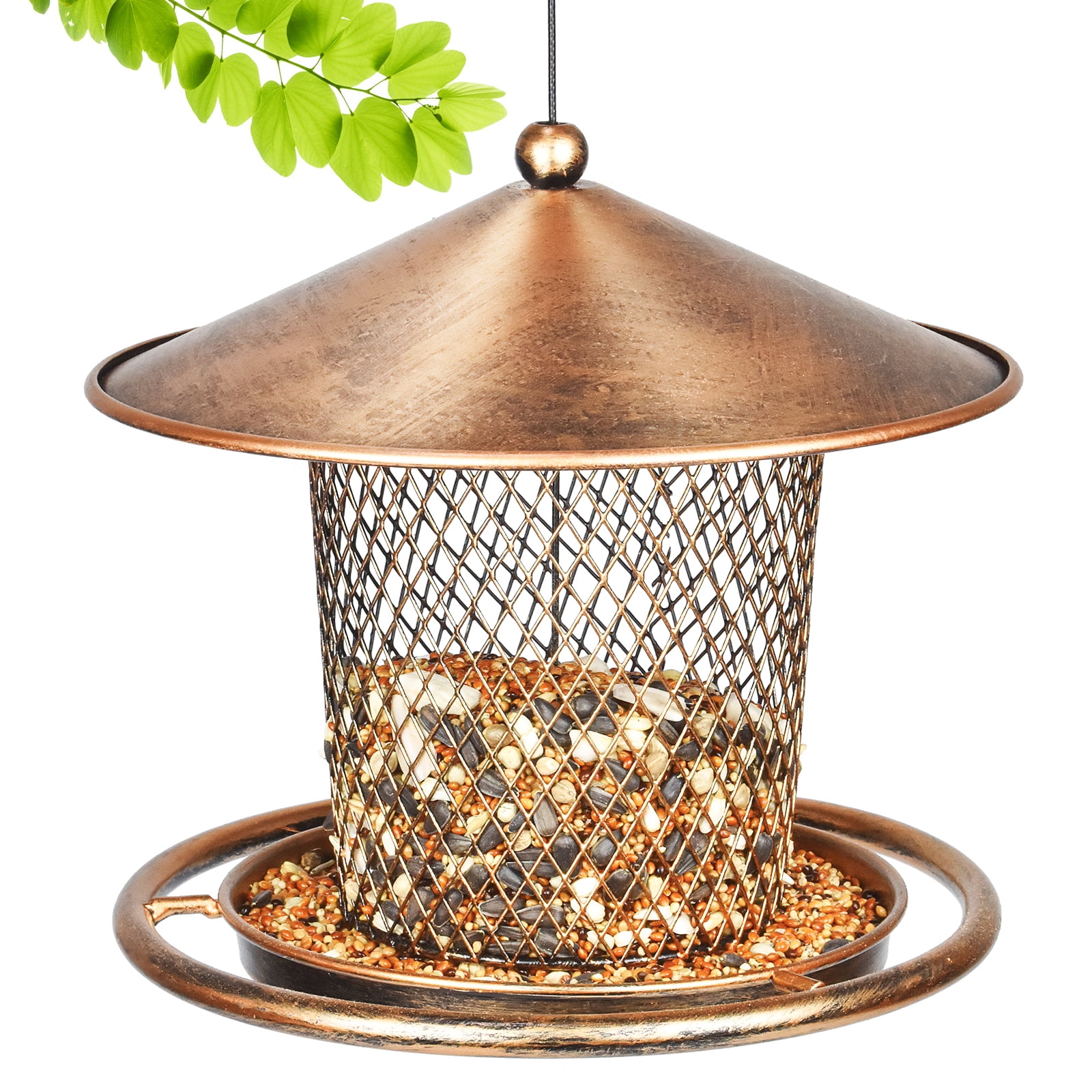Samhe Heavy-Duty Metal Bird Feeder, Squirrel-Proof, 2lbs Capacity ...