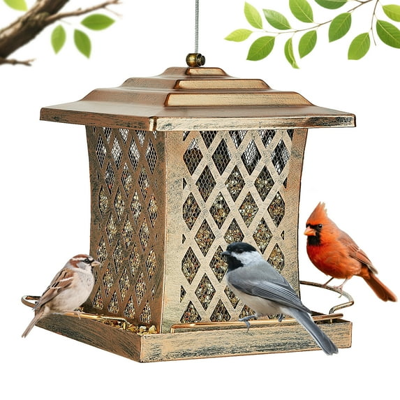 Samhe Outdoor Bird Feeder, Heavy Duty Retro Lamp Style Bird Feeders for ...