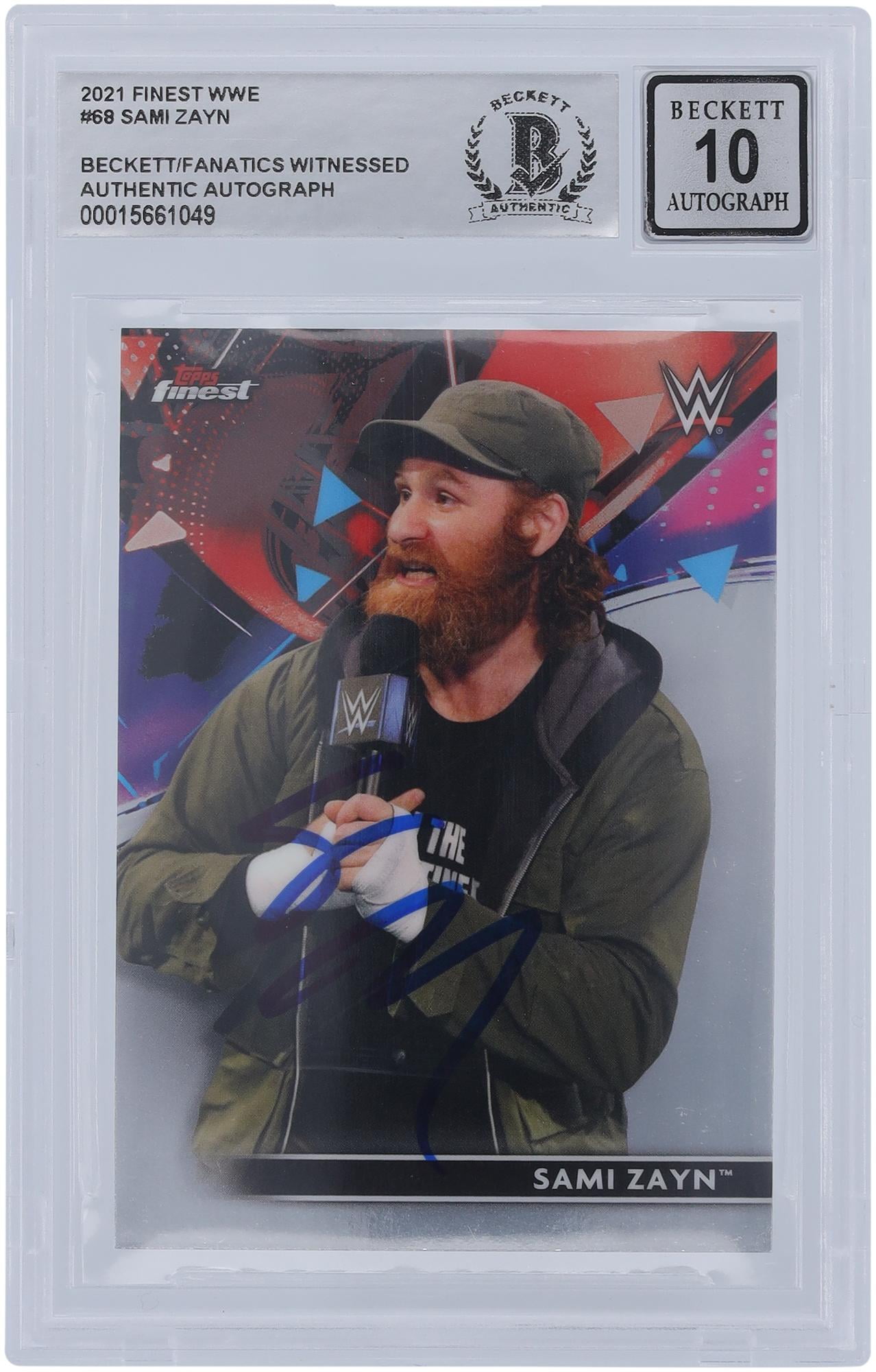 Sami Zayn WWE Autographed 2021 Topps Finest #68 Beckett Fanatics ...