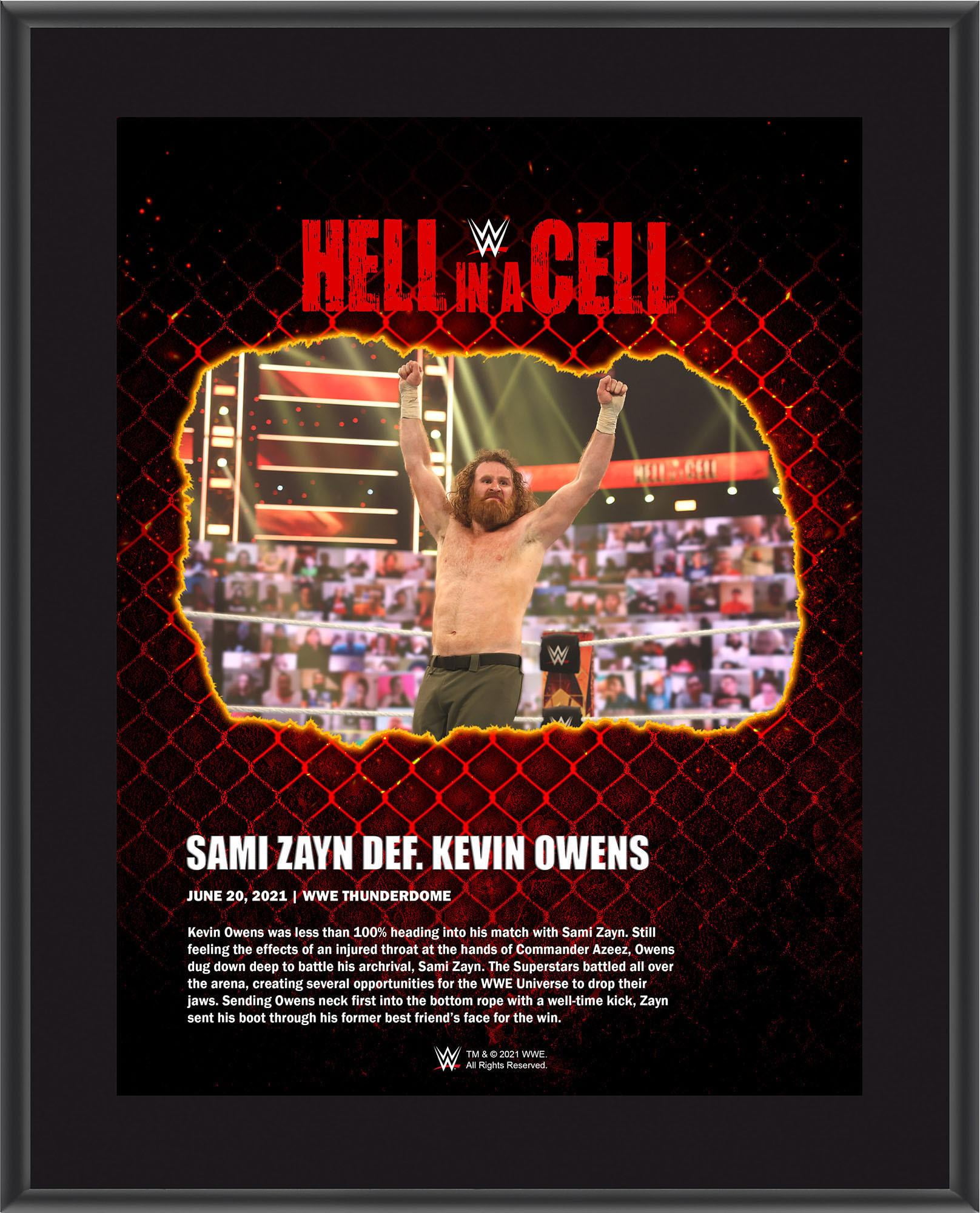 Sami Zayn World Wrestling Entertainment 10.5" x 13" 2021 Hell In A Cell Sublimated Plaque ...