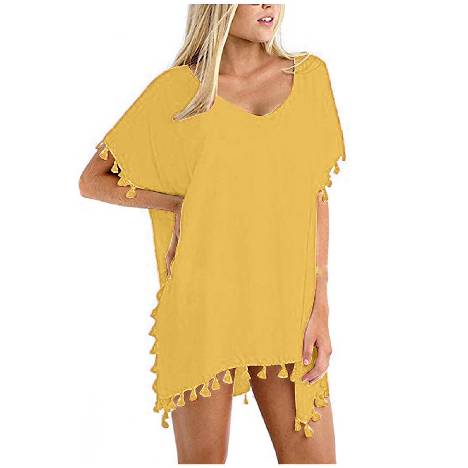 Samickarr Beach Cover Ups For Women'S Swimsuit Bikini Sexy Solid Hem ...