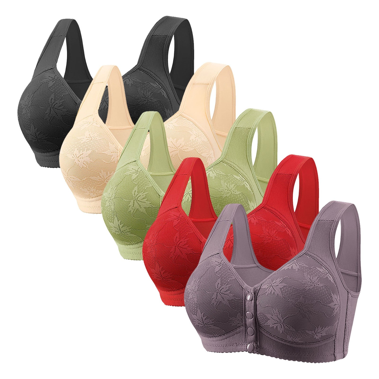 Samickarr Front Closure Bra for Women Front Buckle Bras Wireless Bra ...