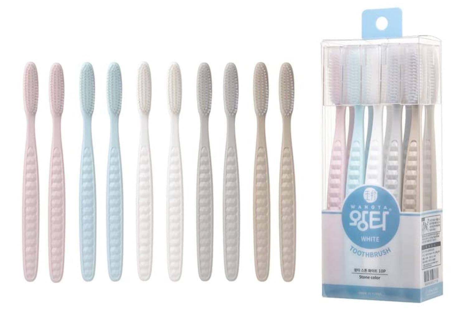 Samjung Wangta Soft Toothbrush, TSF6 10 Pack (Stone White) - Best ...