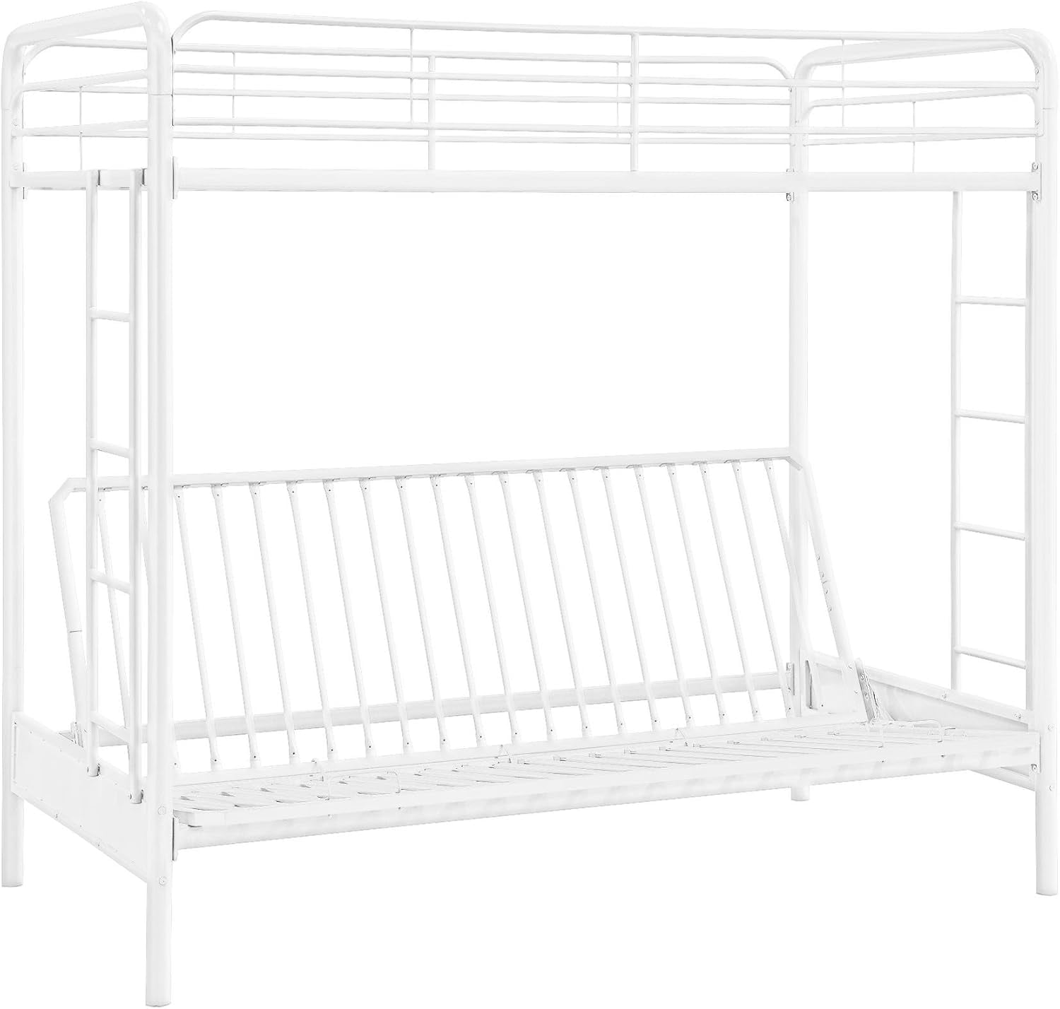 Sammie Twin Over Futon Metal Bunk Bed, Off White - Walmart.com