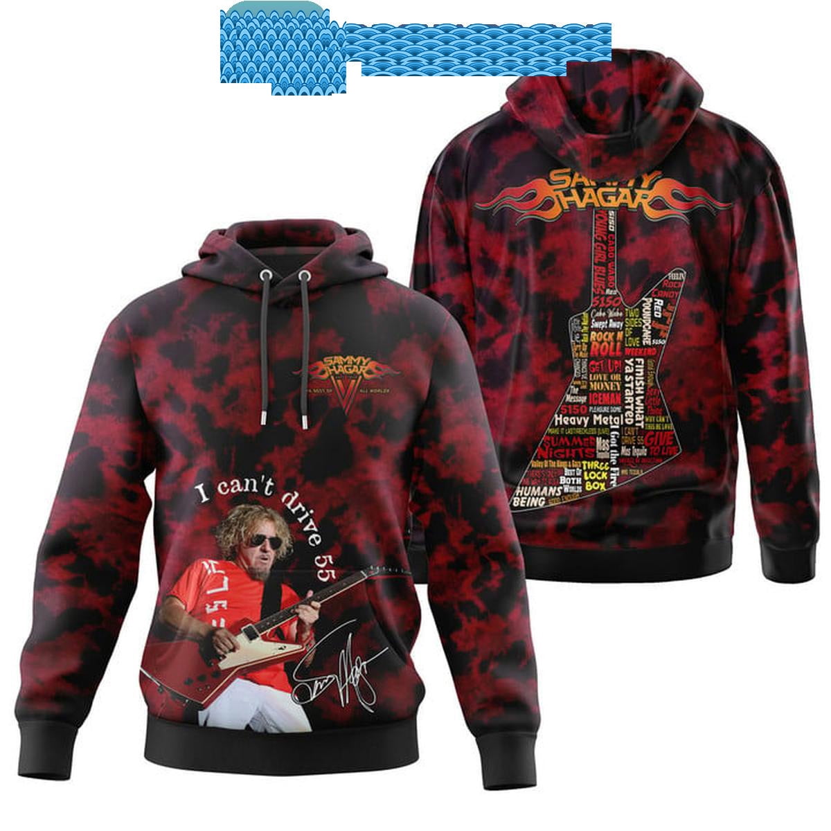 Sammy Hagar Rock N Roll Ice Man I Cant Drive Hoodie T-Shirt - Walmart.com