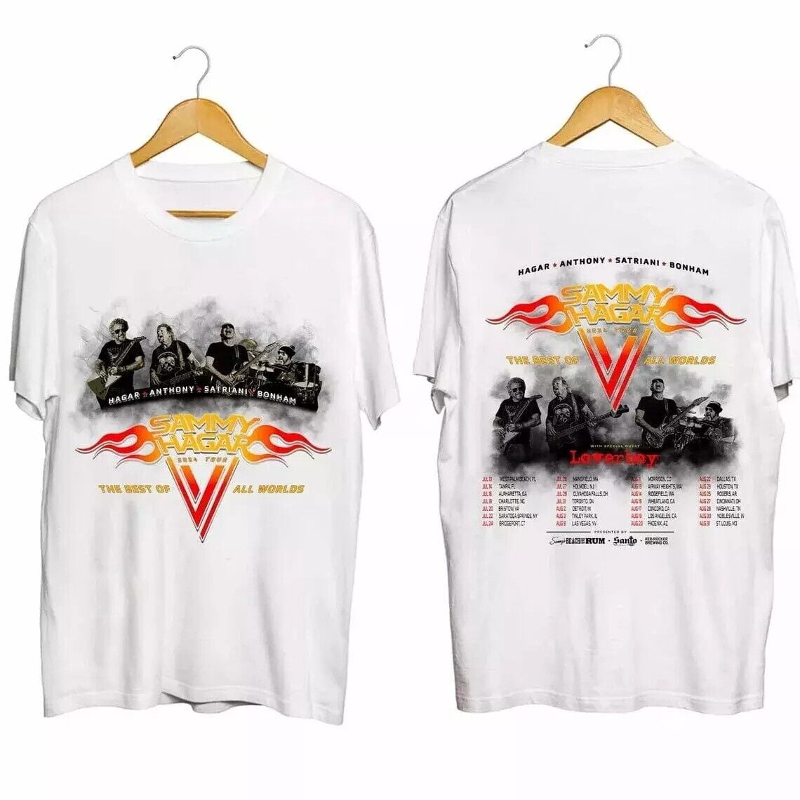 Sammy Hagar The Best Of All Worlds 2024 Tour Shirt, Sammy Hagar 2024 ...