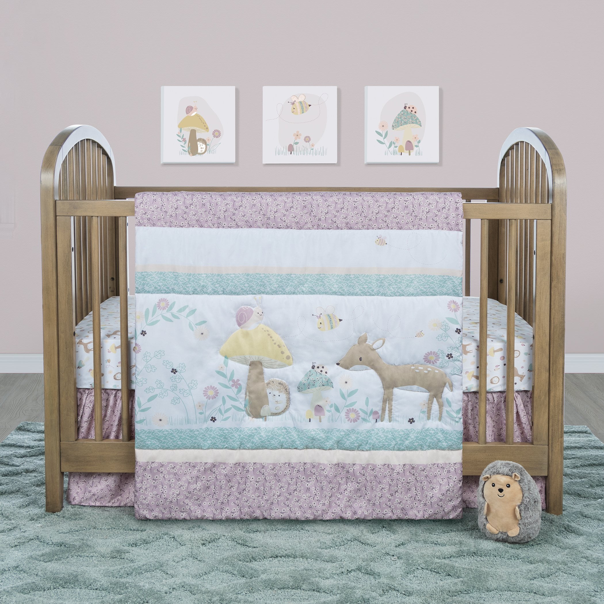 Sammy & Lou Infant Girl's Enchanted Garden 4 Piece Floral Nursery Crib ...