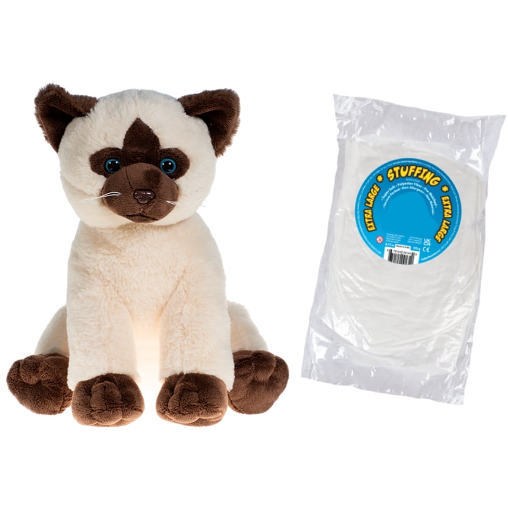Plush Gear Sammy the Siamese Cat 16" Soft Cuddly Plush Toy with DIY ...