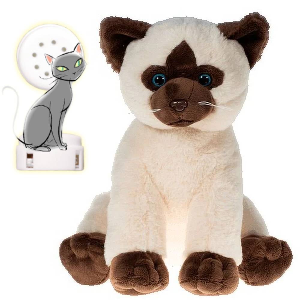 Plush Gear Sammy the Siamese Cat with Pre-Recorded Cat Sound Module - 8 ...