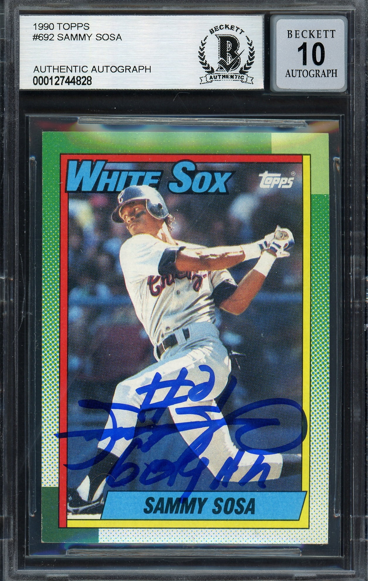 Sammy Sosa Autographed 1990 Topps Rookie Card #692 Chicago White Sox ...