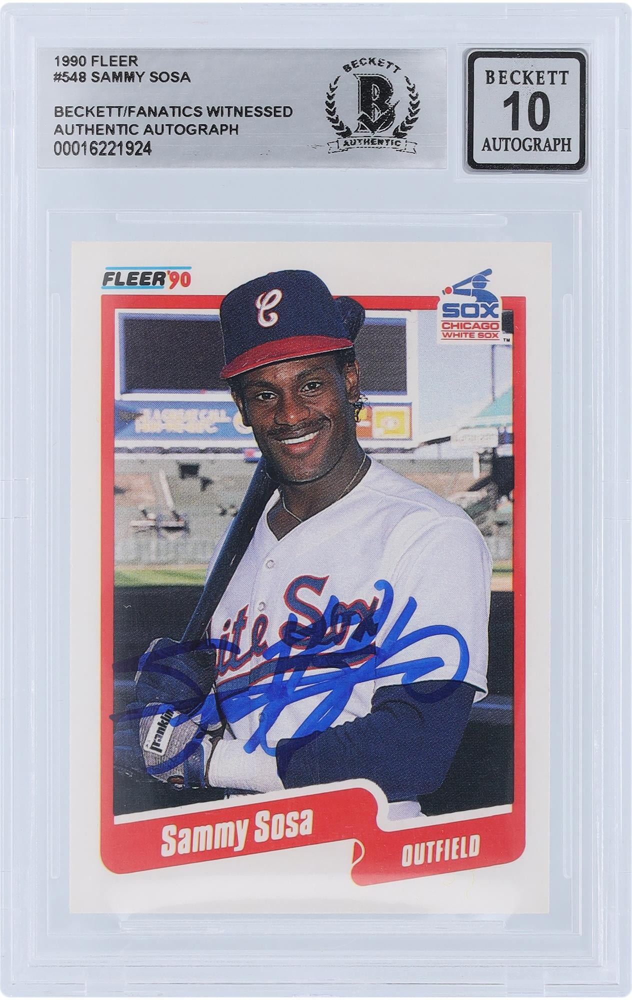 Sammy Sosa Chicago White Sox Autographed 1990 Fleer Series 2 #548 ...