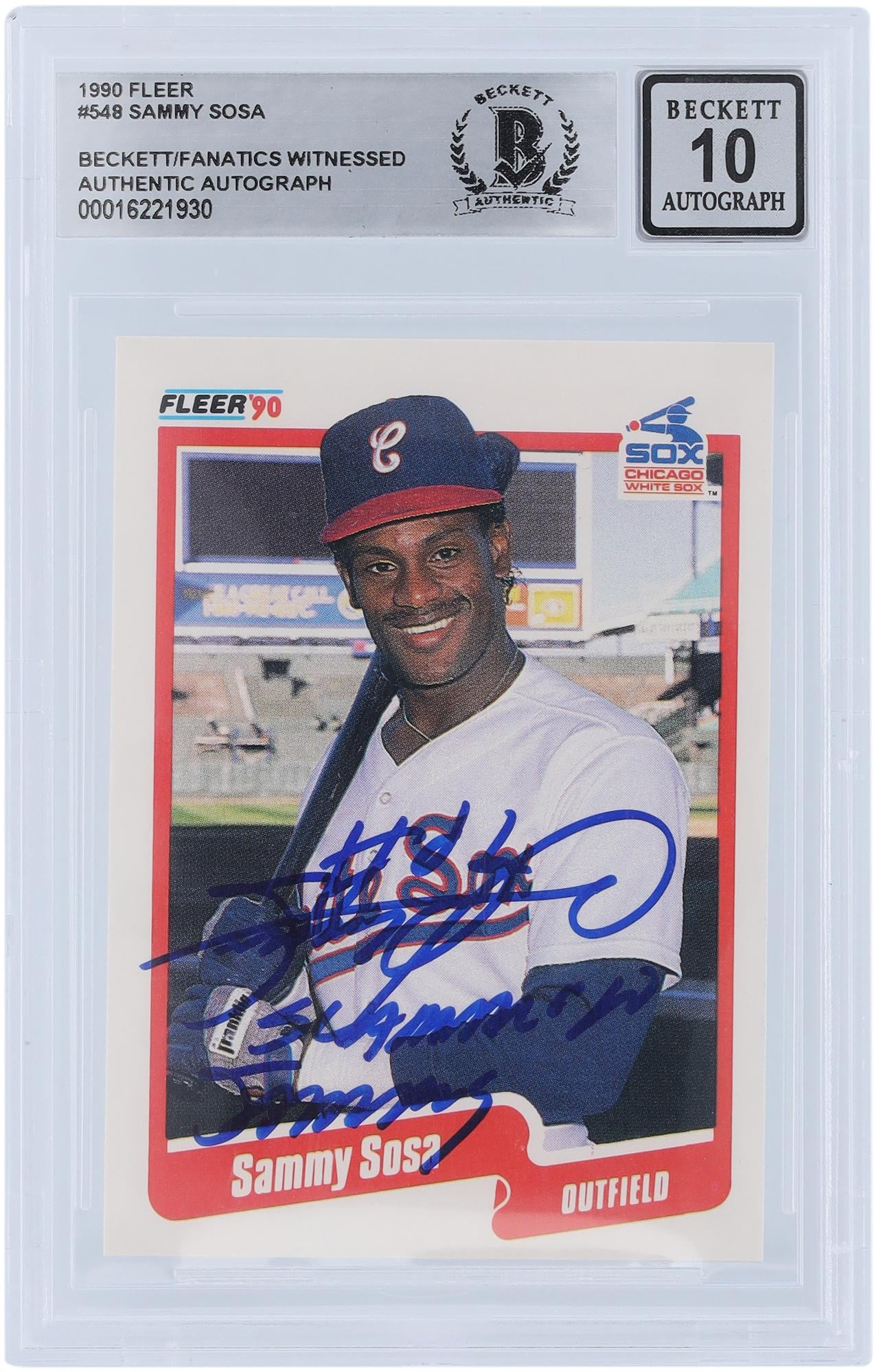Sammy Sosa Chicago White Sox Autographed 1990 Fleer Series 2 #548 ...