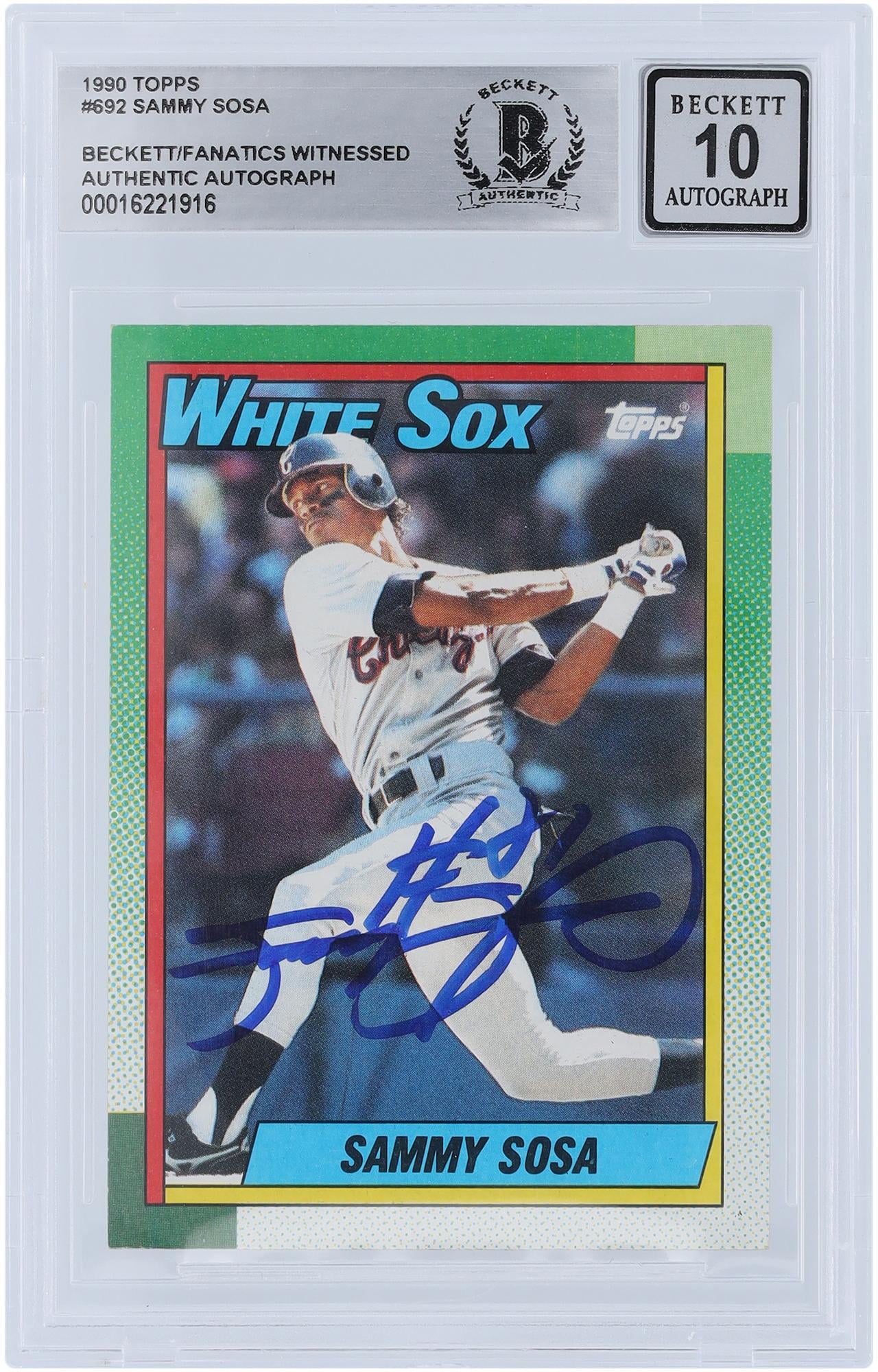 Sammy Sosa Chicago White Sox Autographed 1990 Topps Series 2 #692 ...