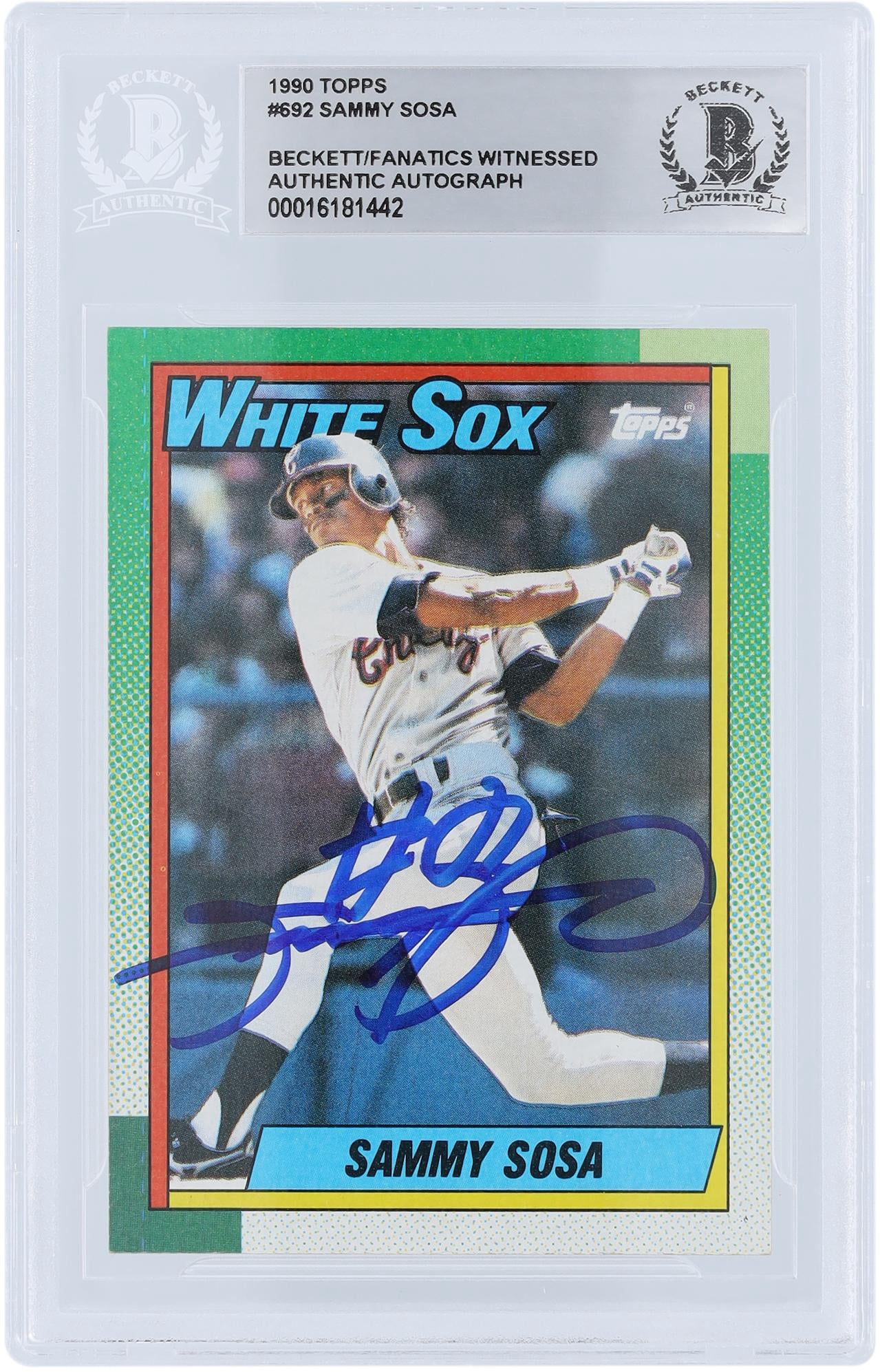 Sammy Sosa Chicago White Sox Autographed 1990 Topps Series 2 #692 ...