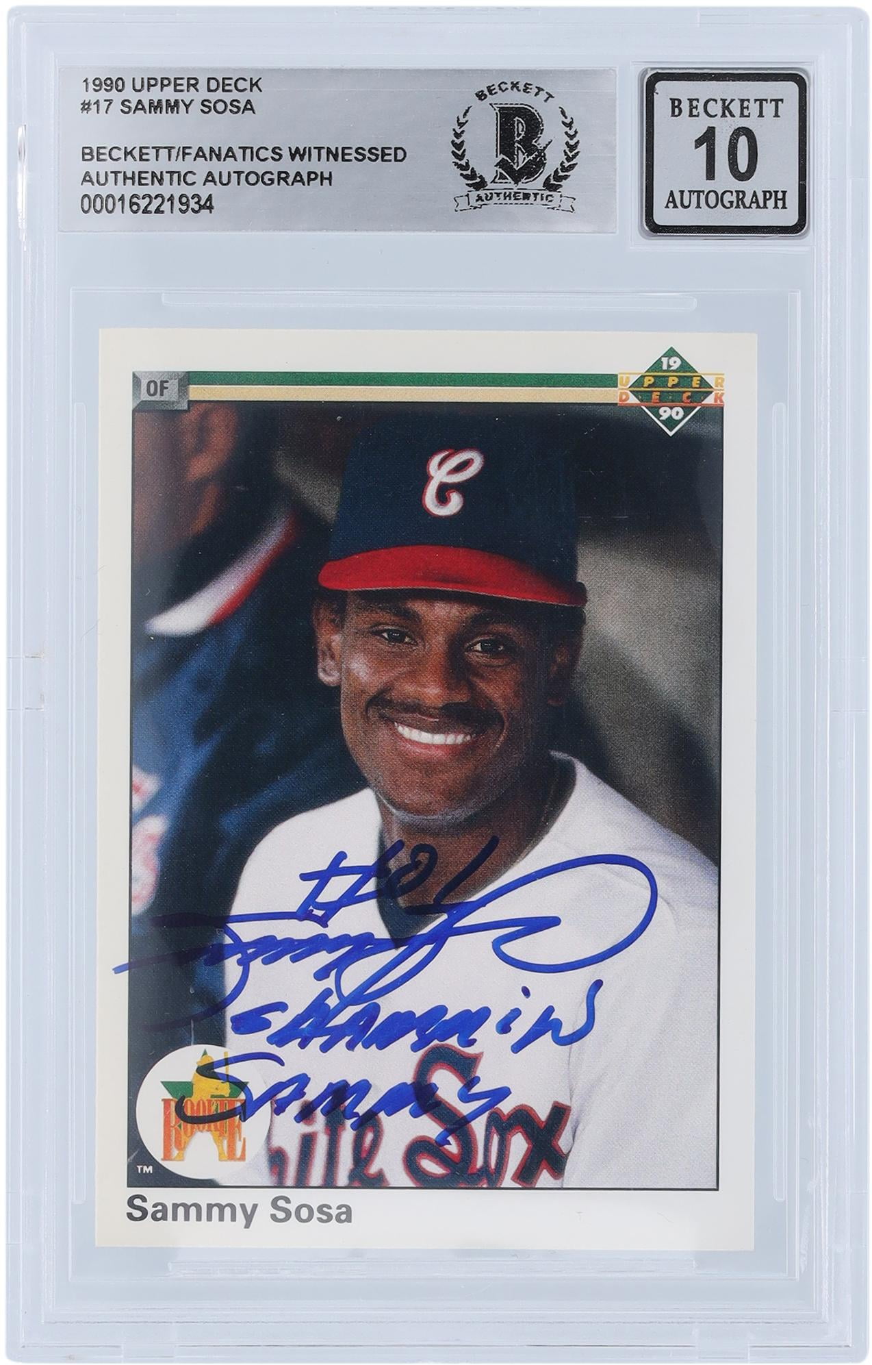 Sammy Sosa Chicago White Sox Autographed 1990 Upper Deck Series 1 #17 ...
