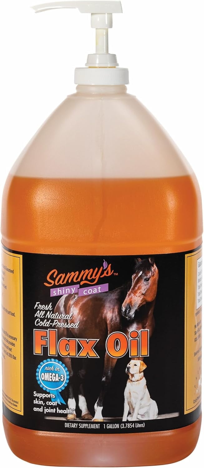 Sammy's Shiny Coat Flax Oil for Horses, 1 Gallon - Pure Flaxseed Oil ...