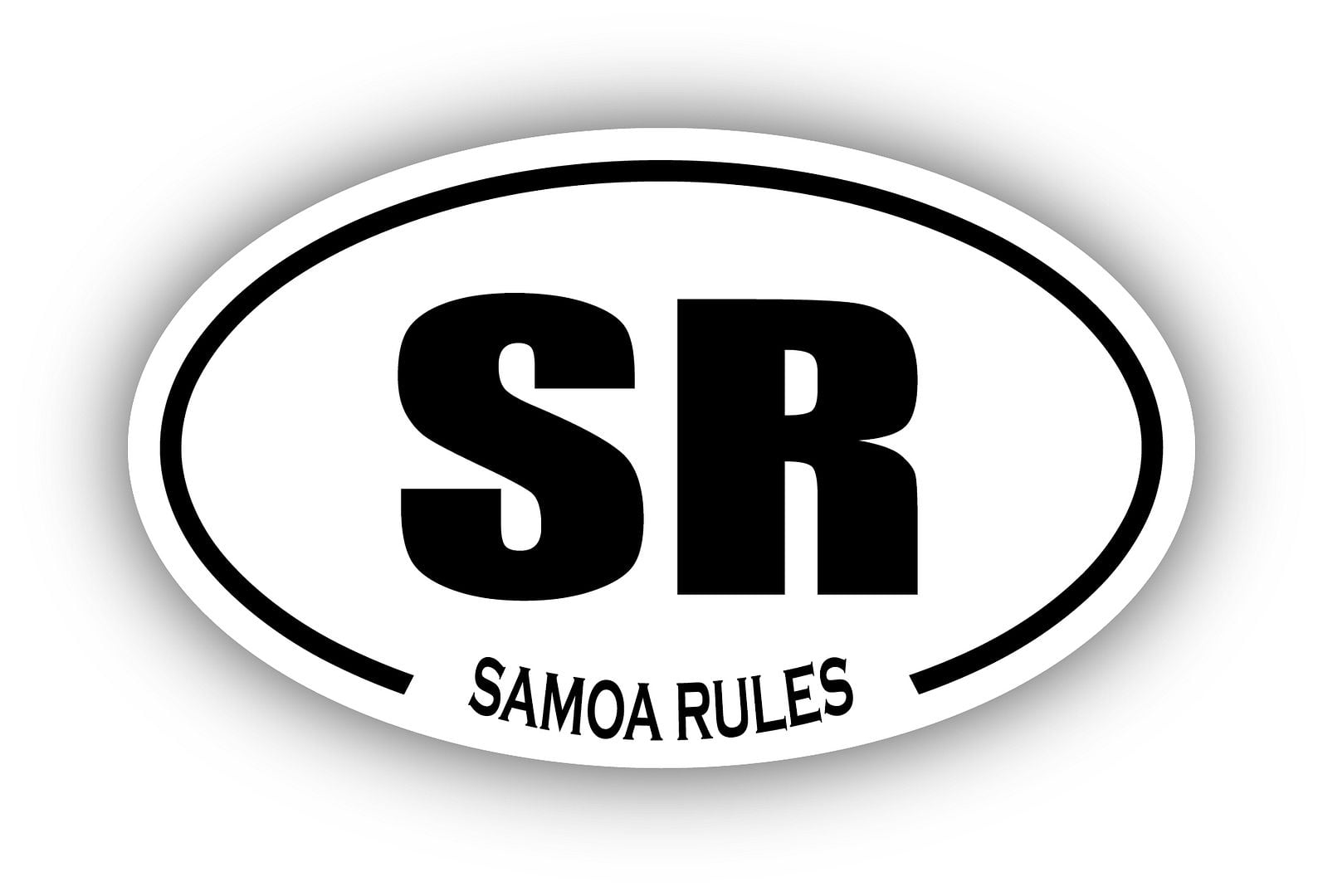 Samoa Rules SR Oval Bumper Sticker 3M Vinyl Decal 3 in x 5 in - Walmart.com
