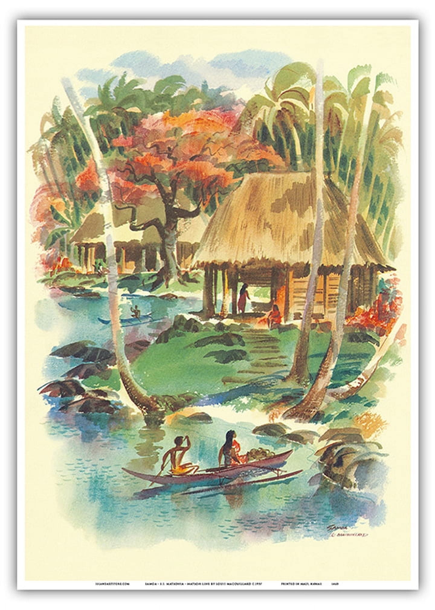 Samoa - S.S. Matsonia - Vintage Ocean Liner Travel Poster by Louis ...