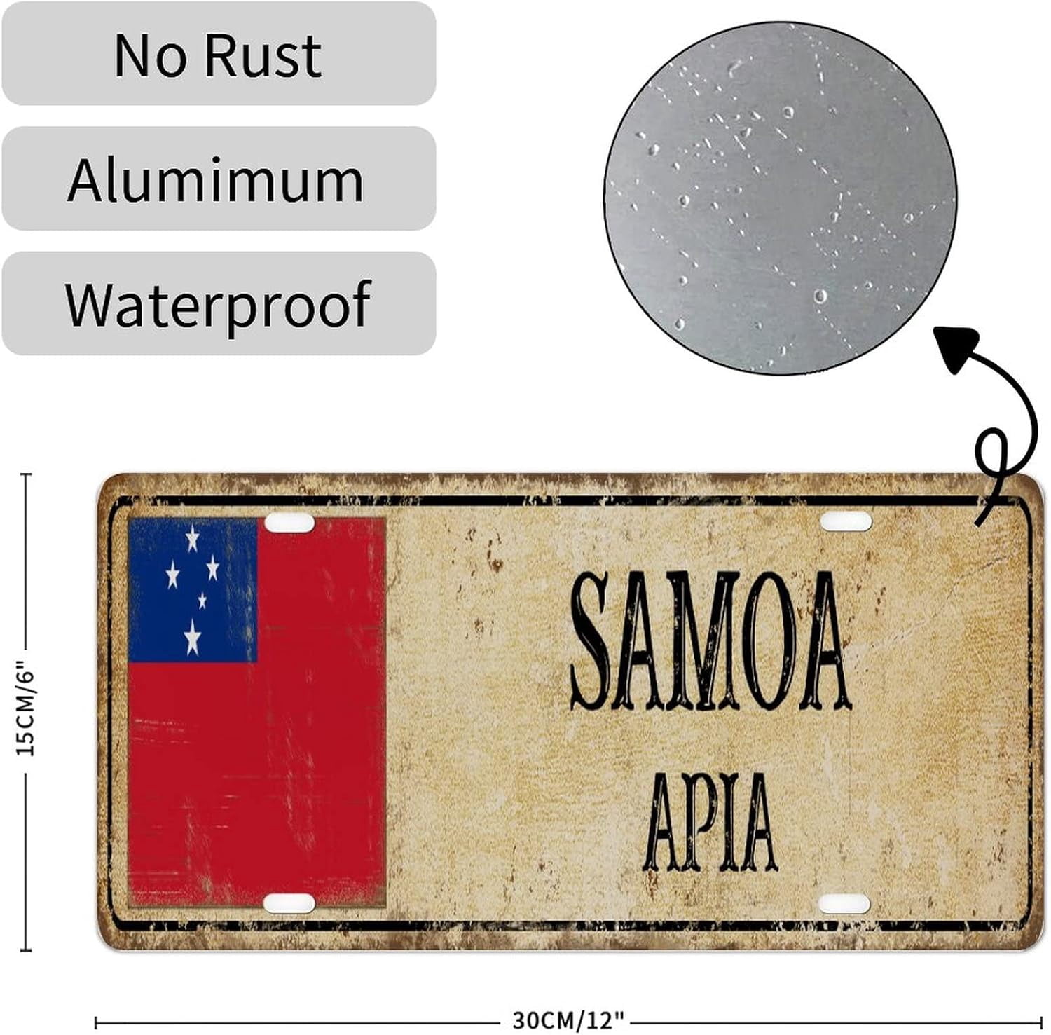 Samoa Vintage Front License Plates Apia City Car Decorative Front ...