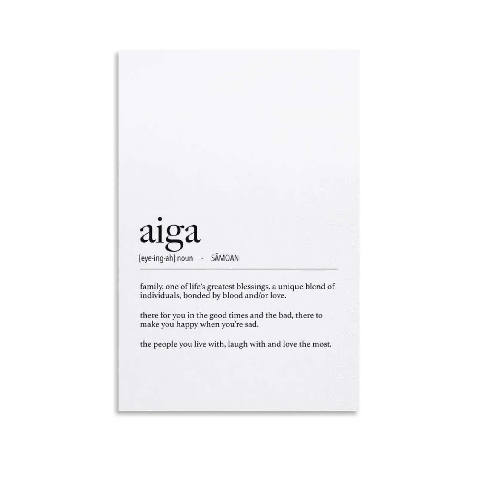 Samoan Aiga (Family) Definition Canvas Painting room decor rative ...