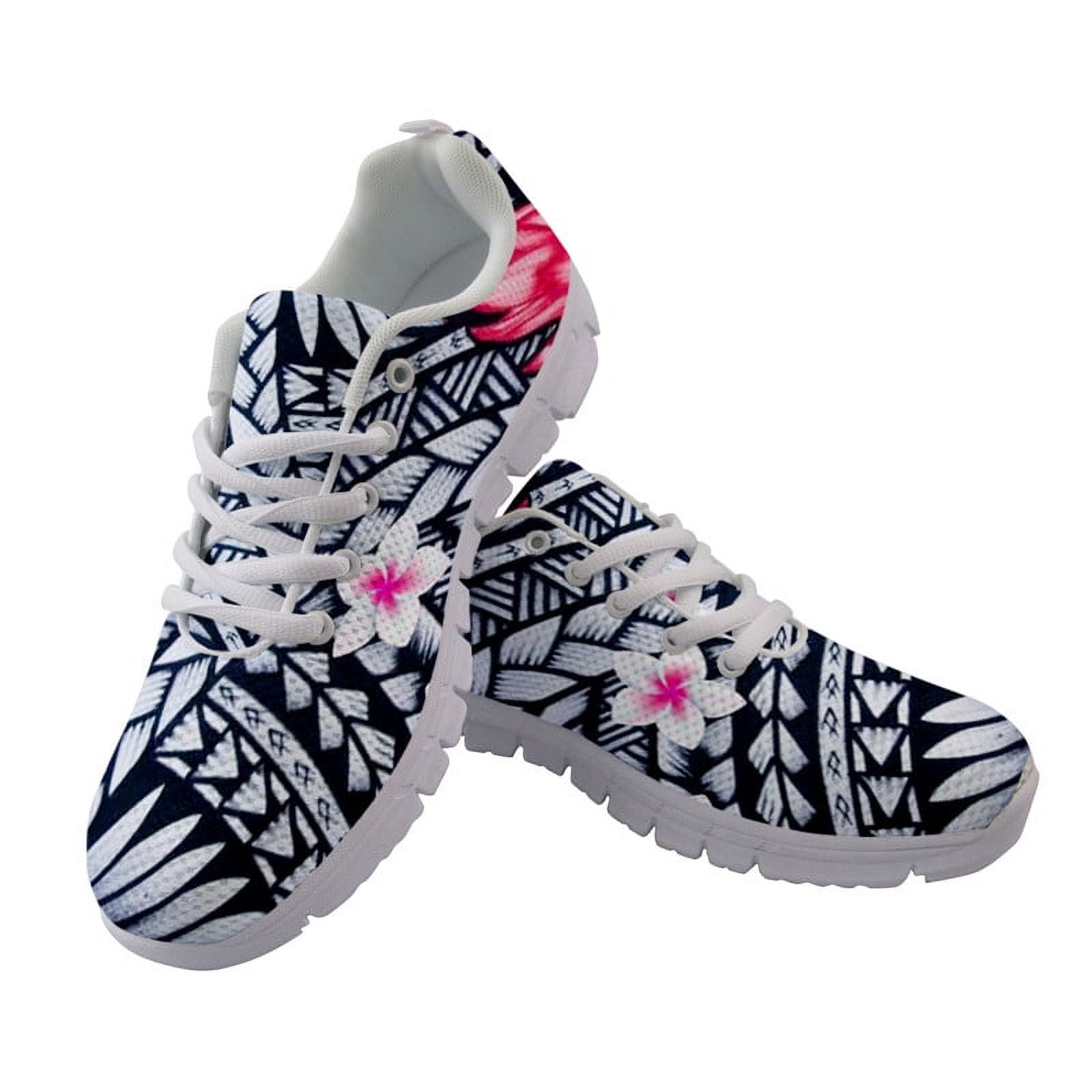 Samoan Tribal Plumeria Pattern Sneakers For Women Fashion Soft ...