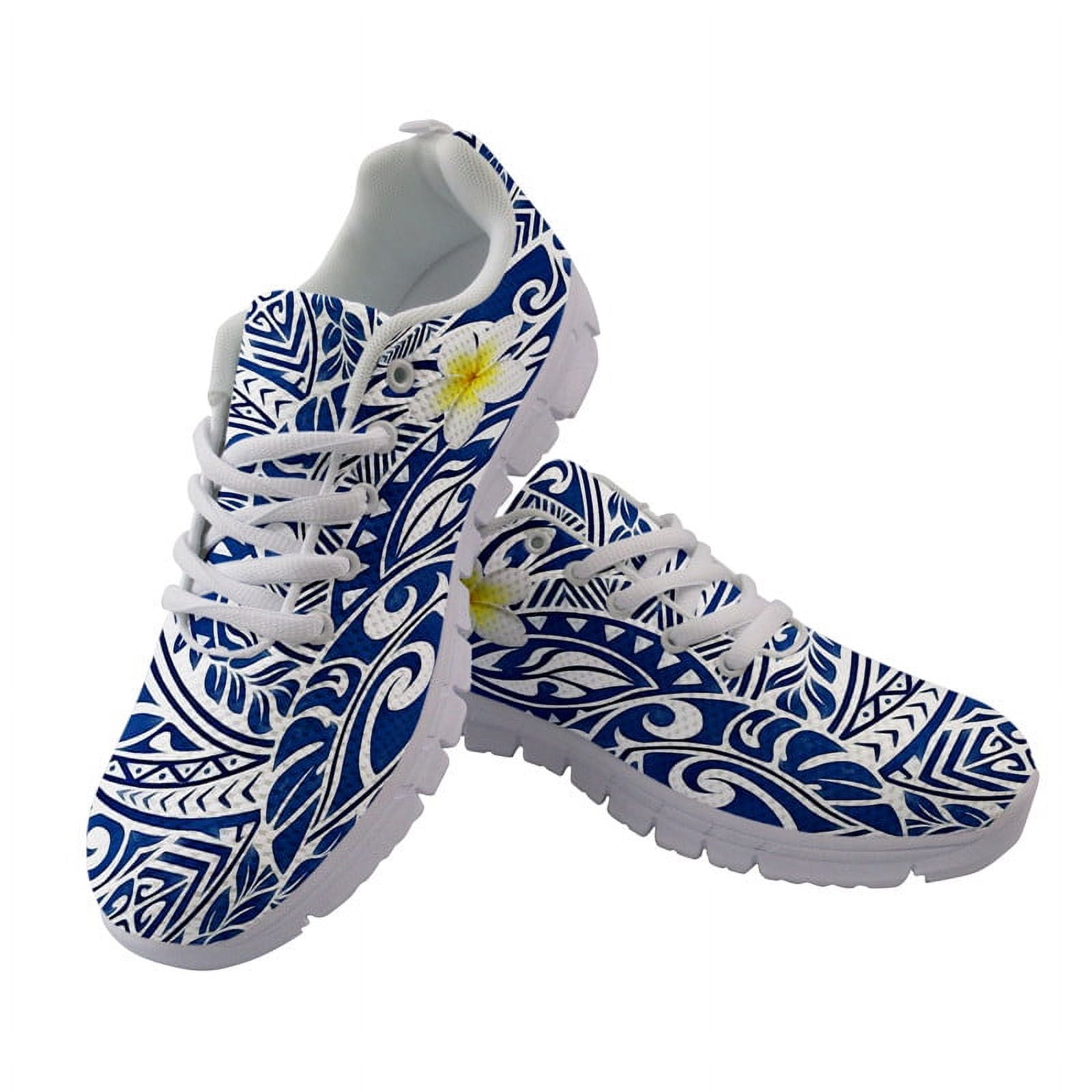 Samoan Tribal Plumeria Pattern Sneakers For Women Fashion Soft ...