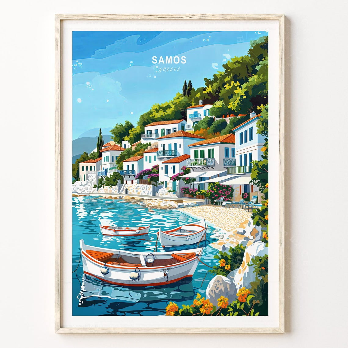 Samos Travel Wall Art, Samos Greece Travel Print, Greece Travel Poster ...