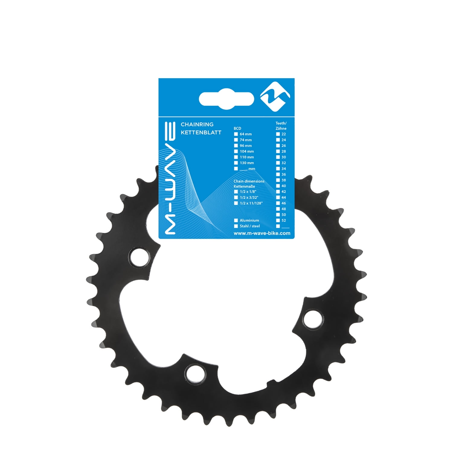 Samox PD-R4-S Chainring Teeth: 38, Speed: 1, BCD: 104, Bolts: 4, Steel ...