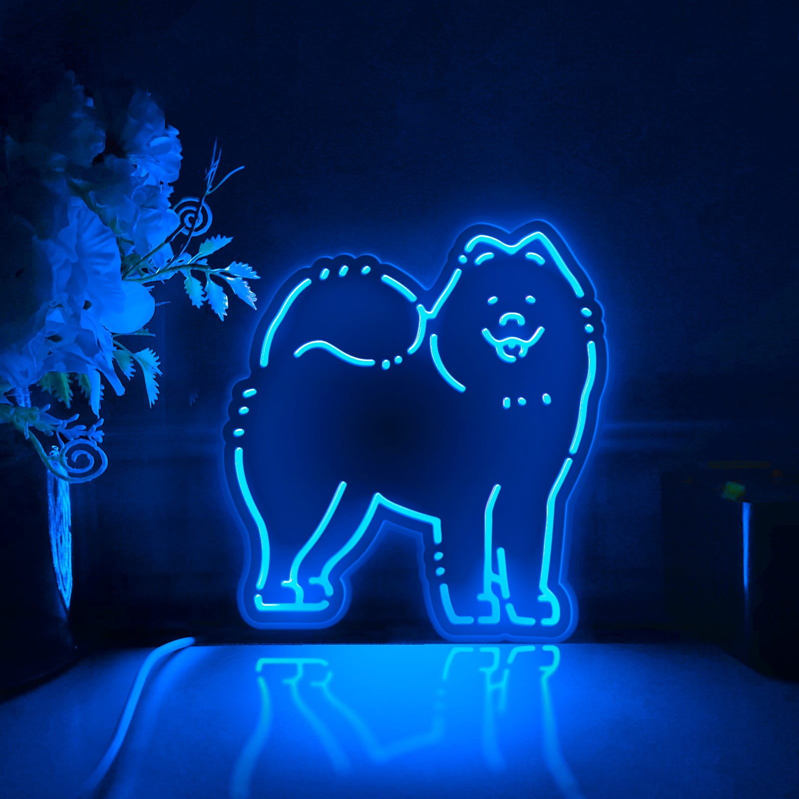 Samoyed Breed Led Light Box, Dimmable Neon-Like Light Signs USB Power ...