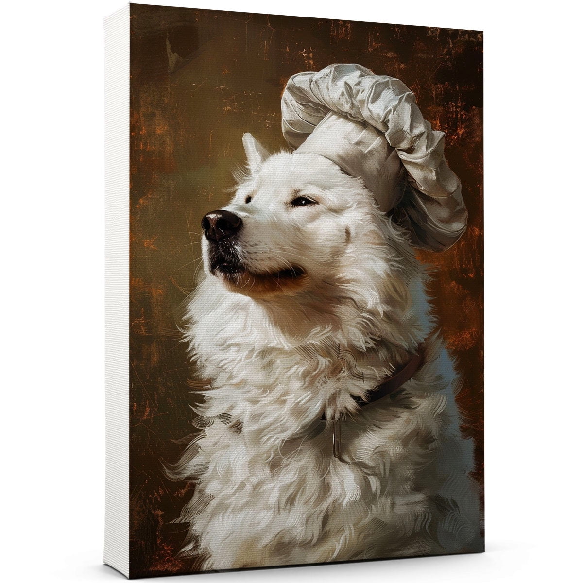 Samoyed Chef Dog Animal Canvas Wall Art, Artwork Wall Decor Dog Art ...