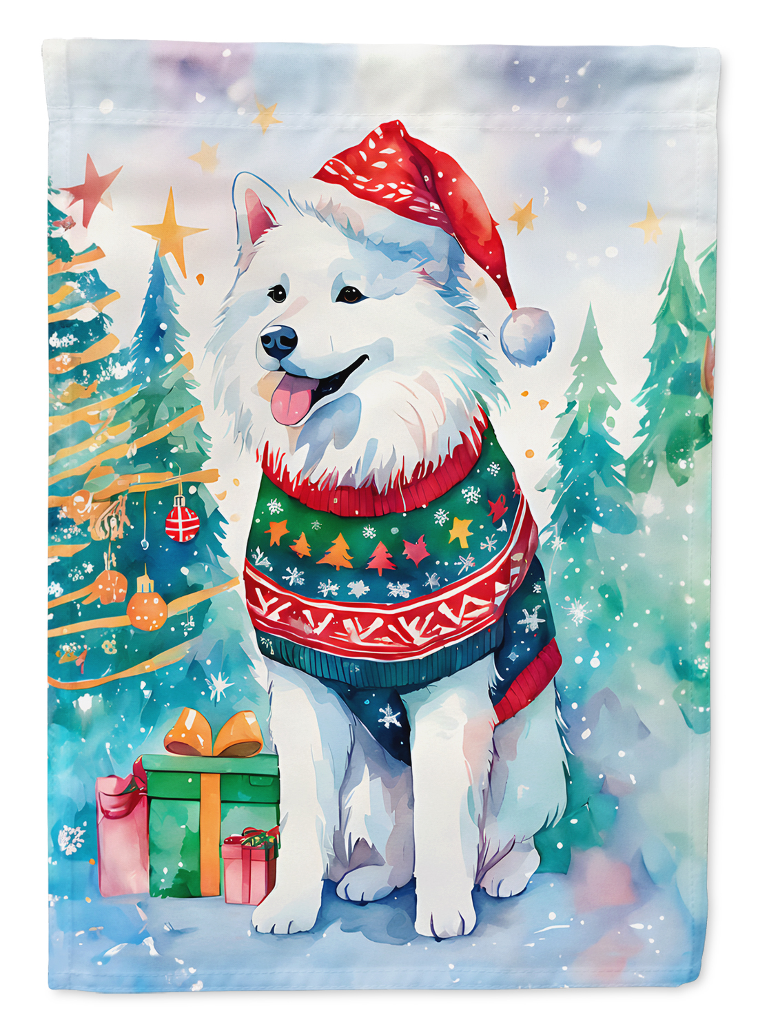 Samoyed Christmas House Flag 28 in x 40 in - Walmart.com