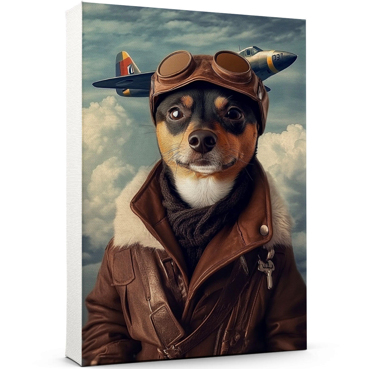 Samoyed Dog Pilot Wall Art, Pet Art, Funny Dog Poster 8x12in, Pilot Pet ...