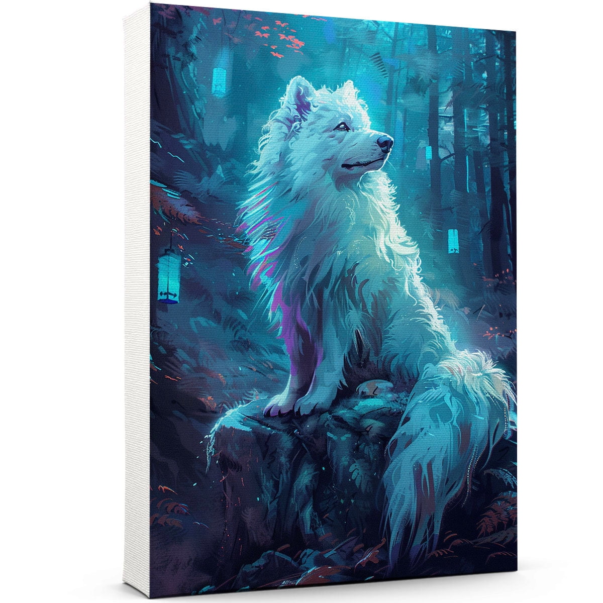 Samoyed Dog Watercolor Art Poster - Samoyed Dog Canvas Wall Art For ...