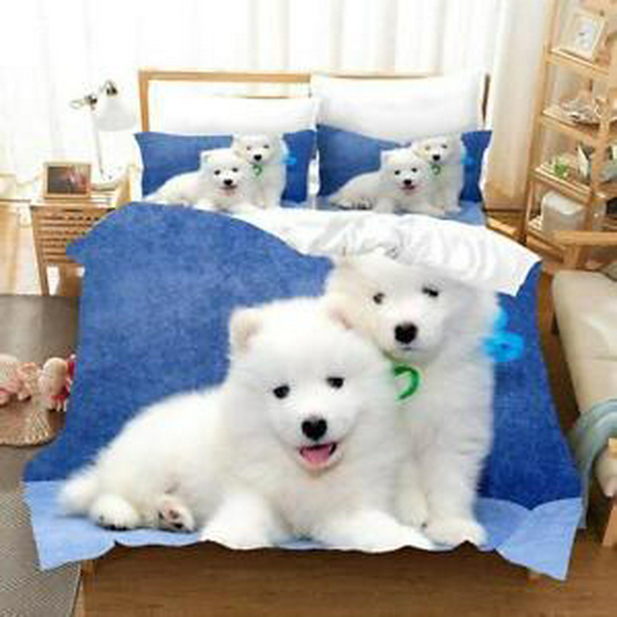 Samoyed Dogs 3D Printed Quilt Duvet Cover Set Single King - Walmart.com