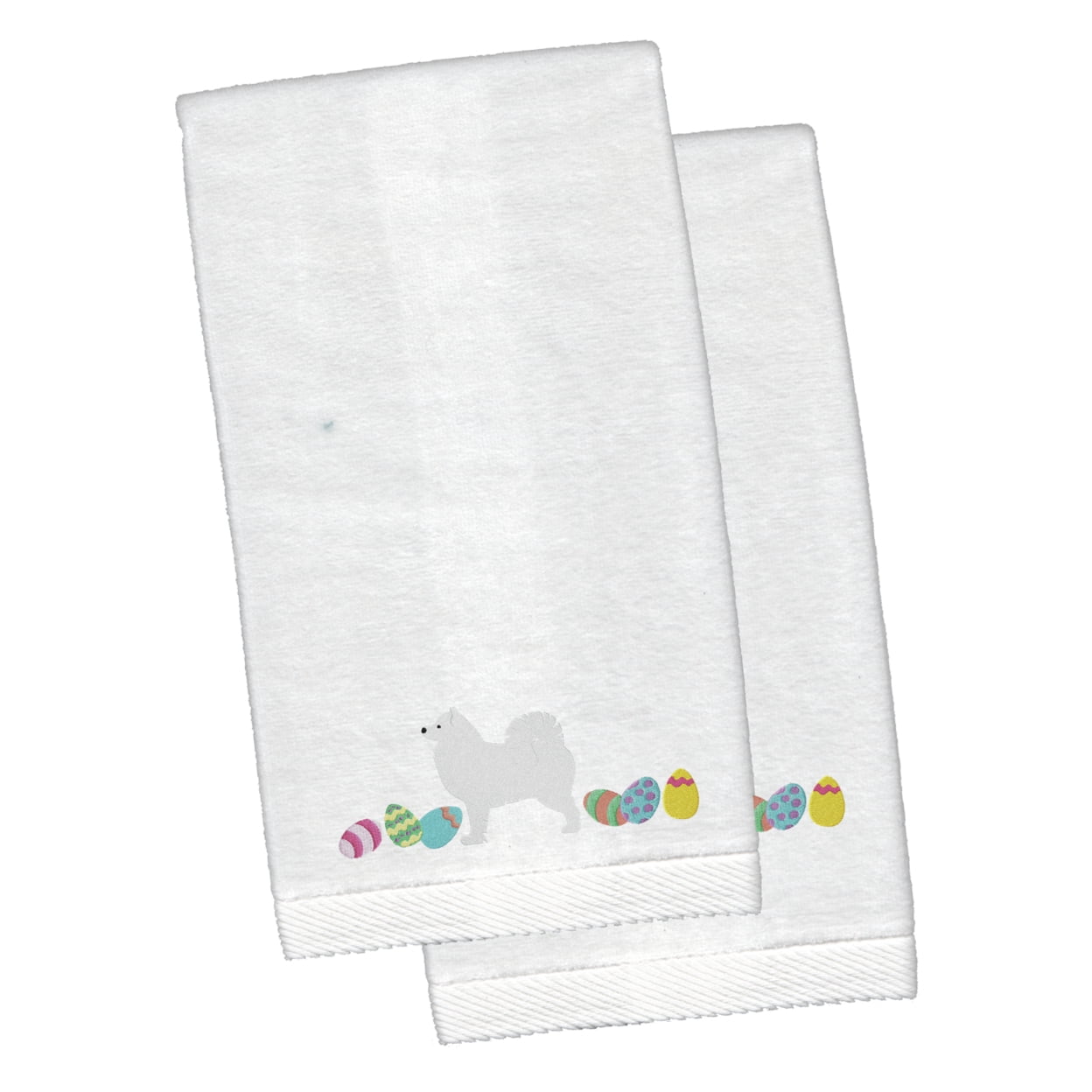 Samoyed Easter White Embroidered Plush Hand Towel Set of 2 - Walmart.com