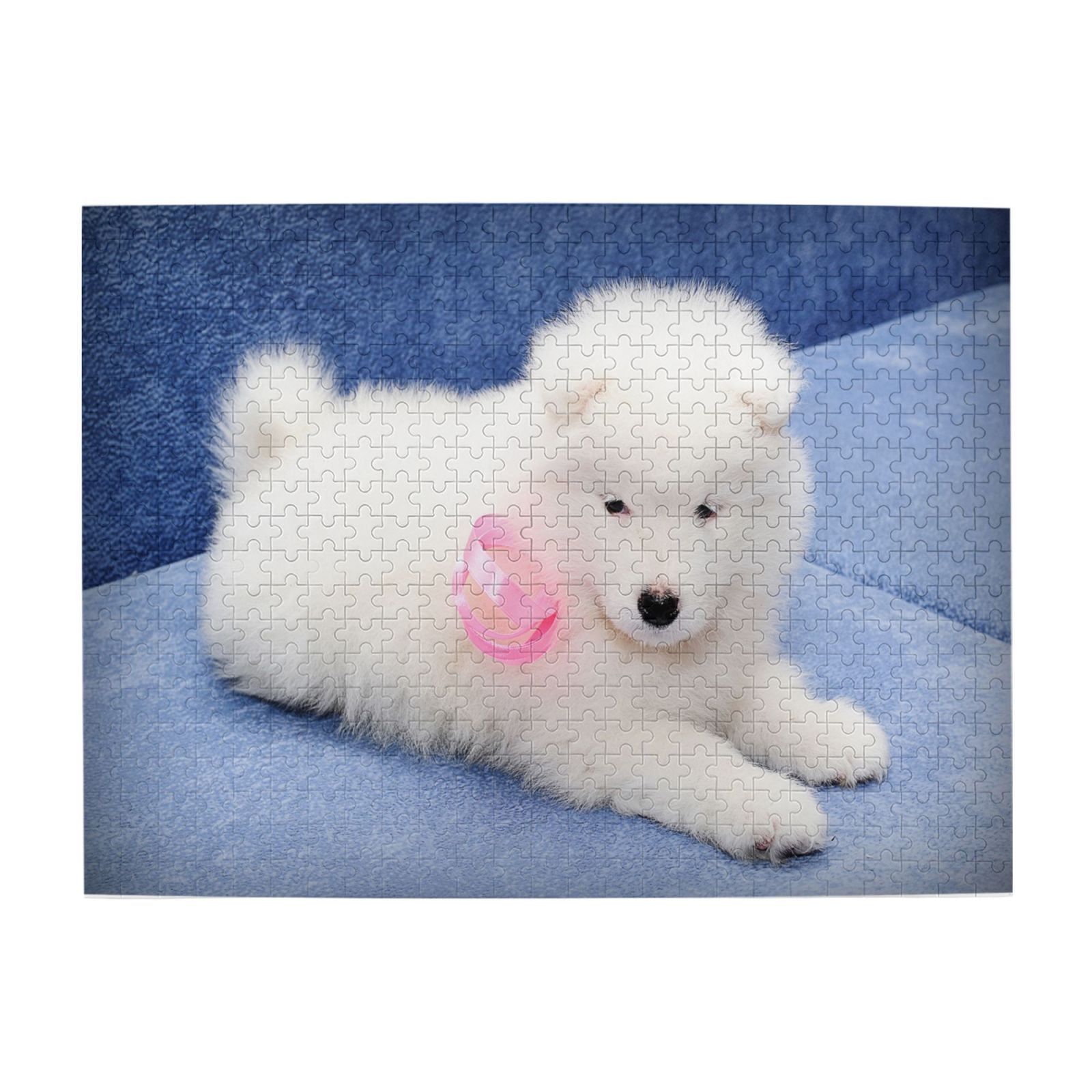 Samoyed Puppy White Dogs Puppy With Bow Furry, Jigsaw Puzzles 500 ...