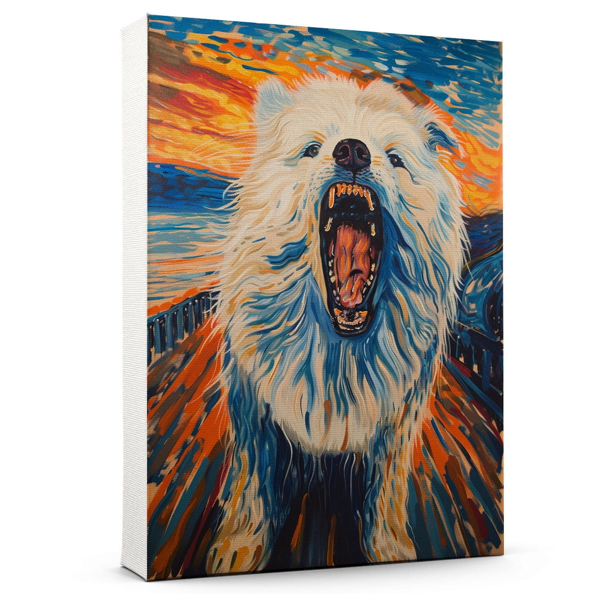 Samoyed Scream Funny Dog Poster Unframe, Samoyed Dog Canvas Frame Ready ...