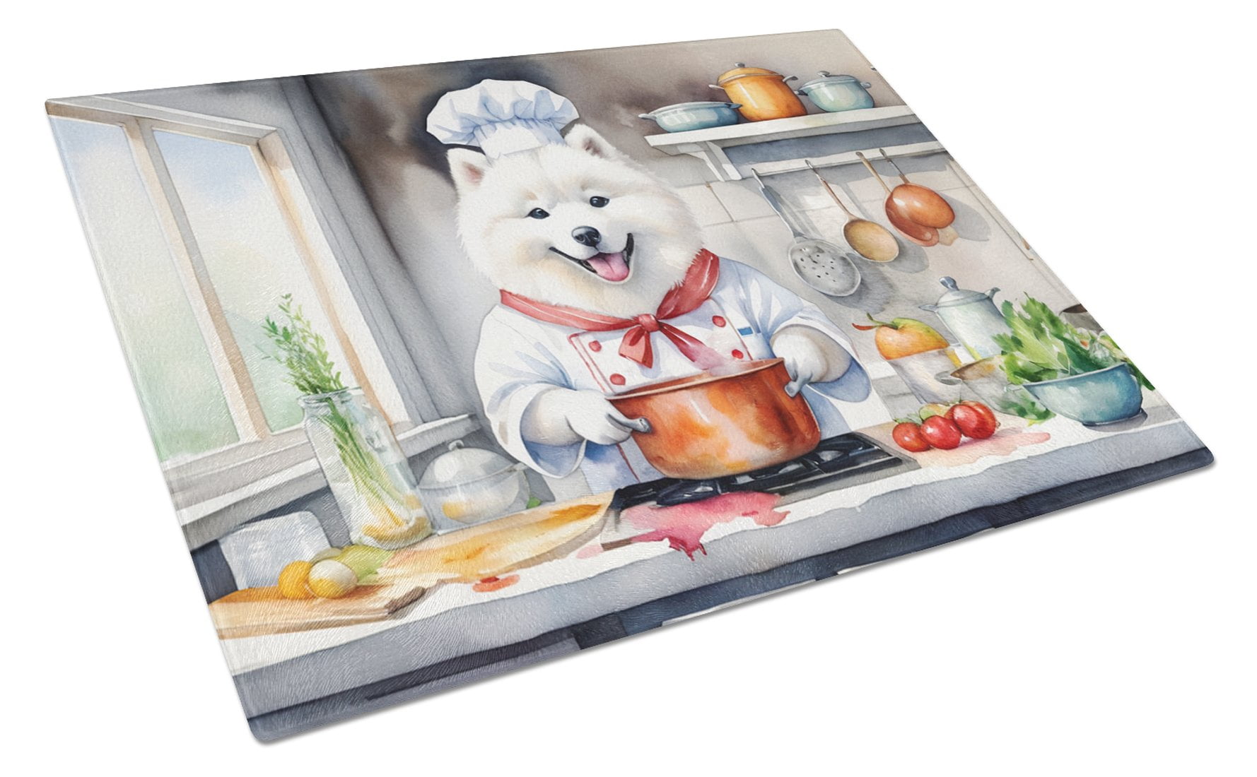 Samoyed The Chef Glass Cutting Board 12 in x 15 in - Walmart.com