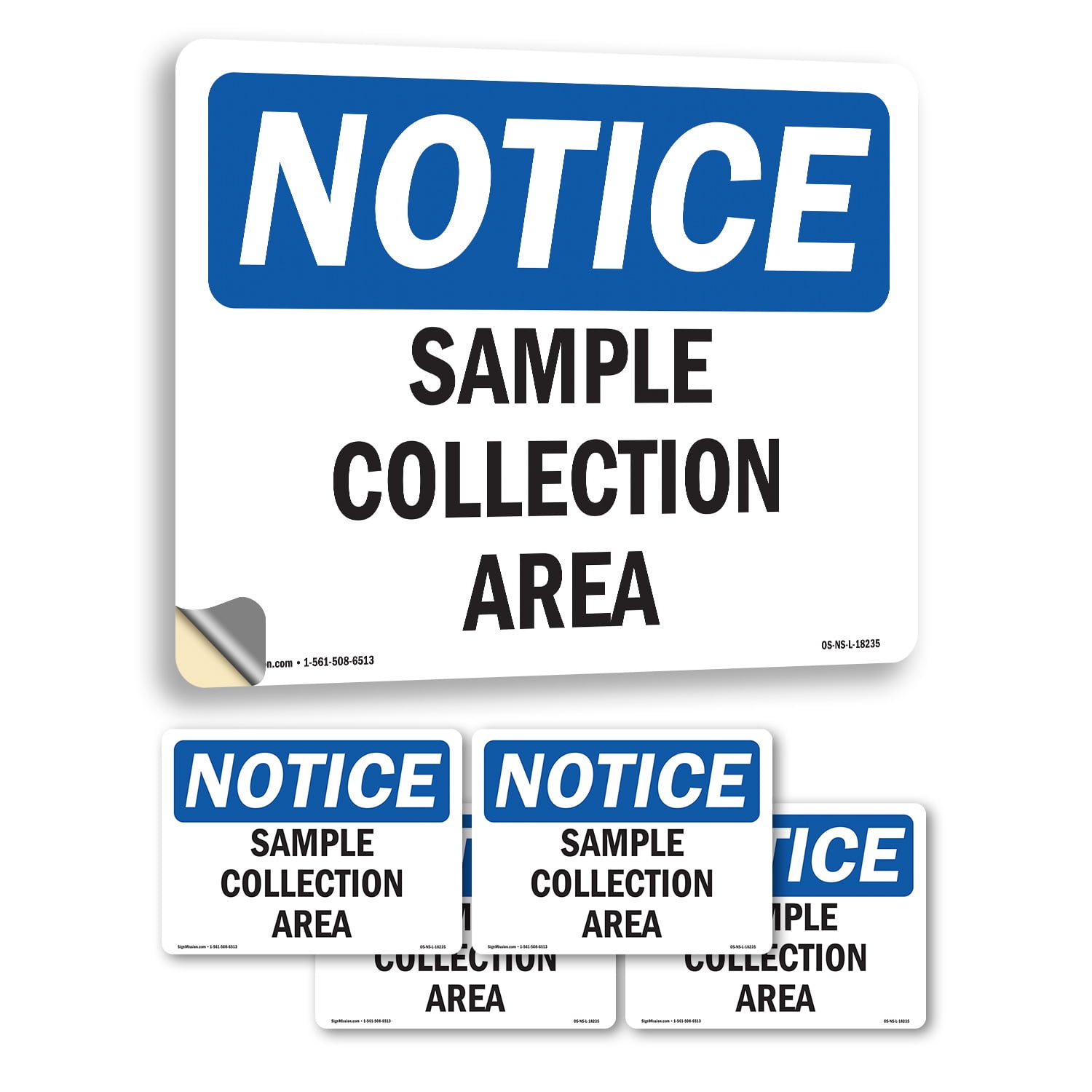 Sample Collection Area OSHA Notice Vinyl Decal Label 18 Inch x 12 Inch ...