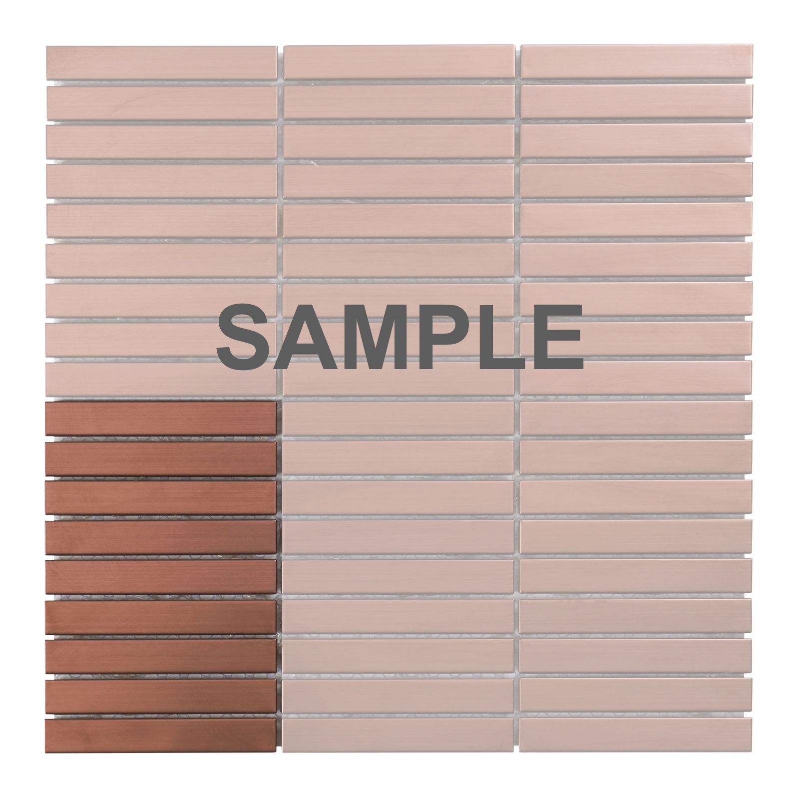 Sample - Rose Gold Copper Color Metallic Metal Stacked Mosaic Tile ...
