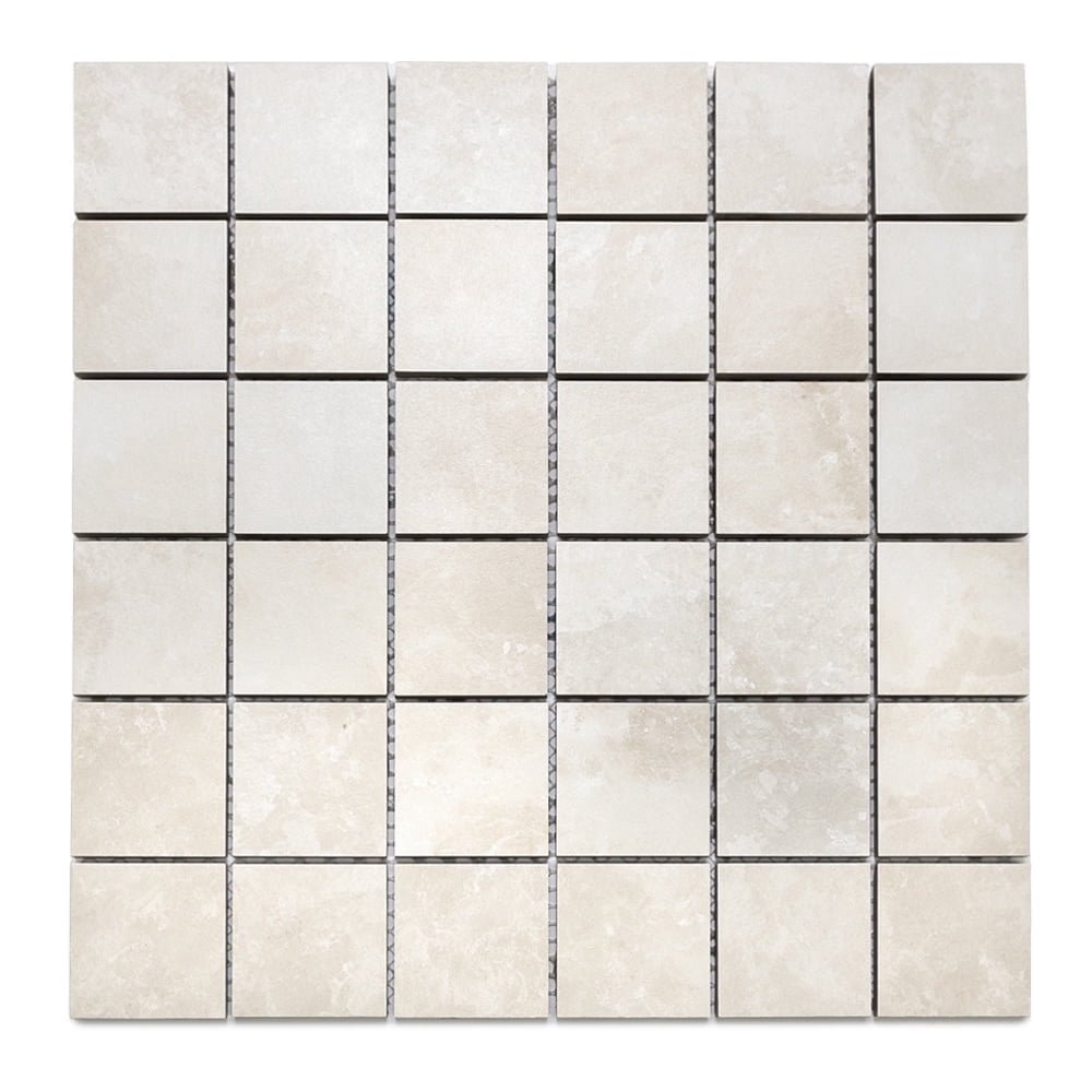 The Tile Life Nimbus 4" x 4" Crema Matte Porcelain Mosaic Tile Sample ...