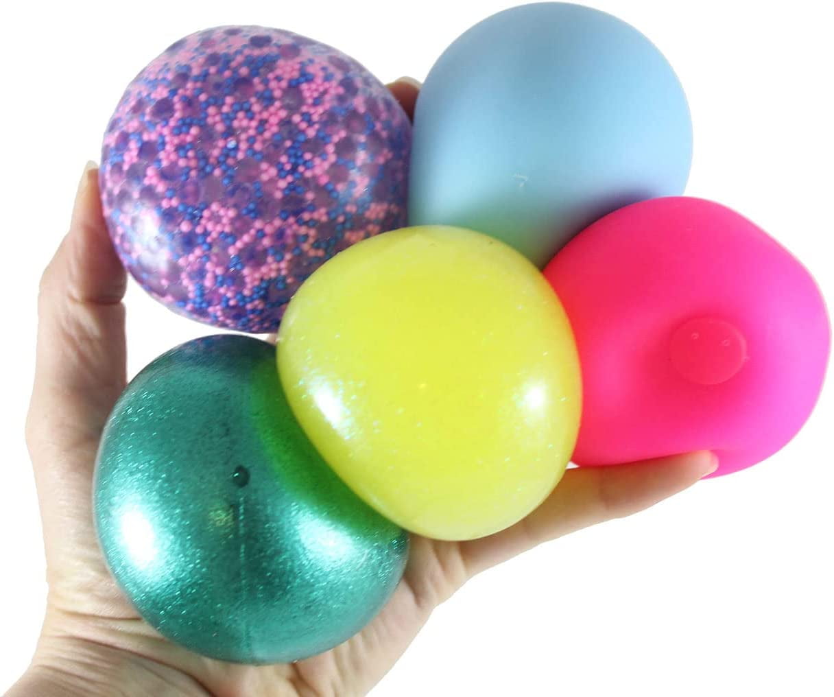 Sampler Pack of 5 Different 2.5" Stress Balls - Confetti, Metallic ...
