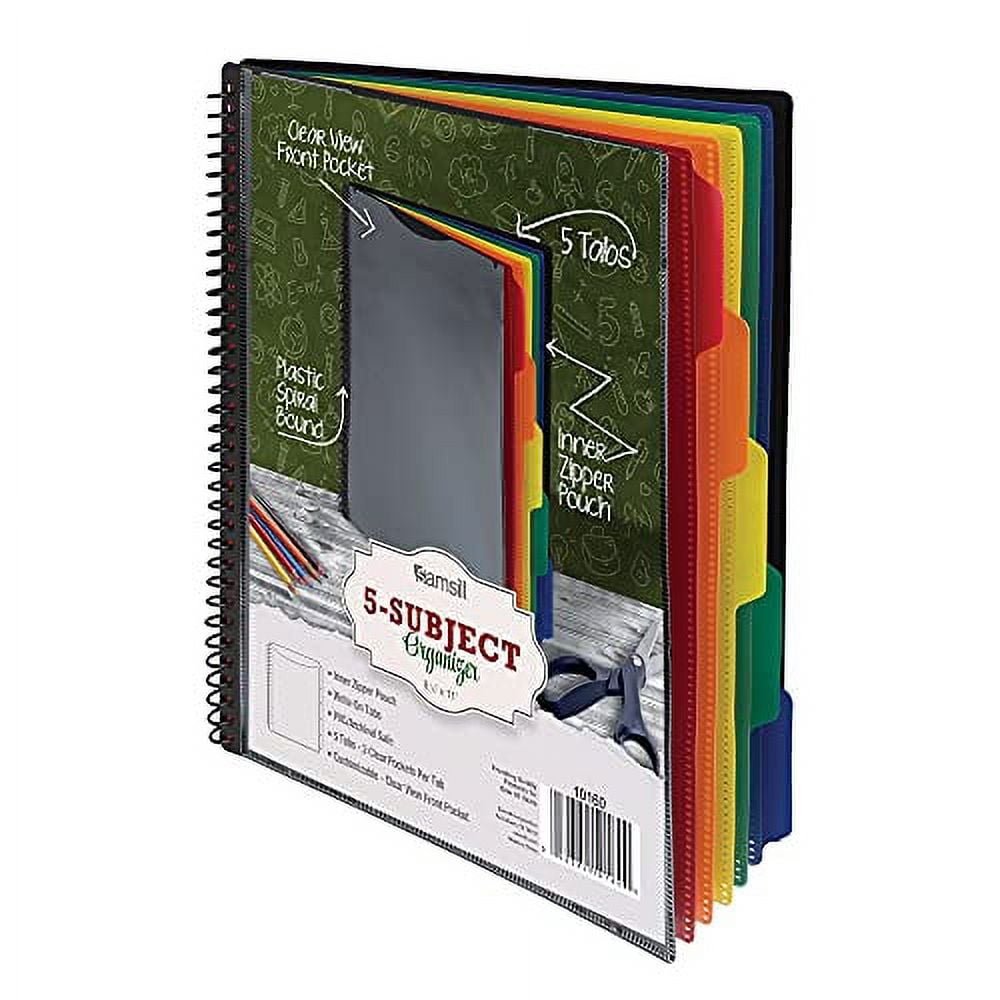 Samsill 10 Pocket, 5 Subject, Spiral Project Organizer with 5 Dividers ...
