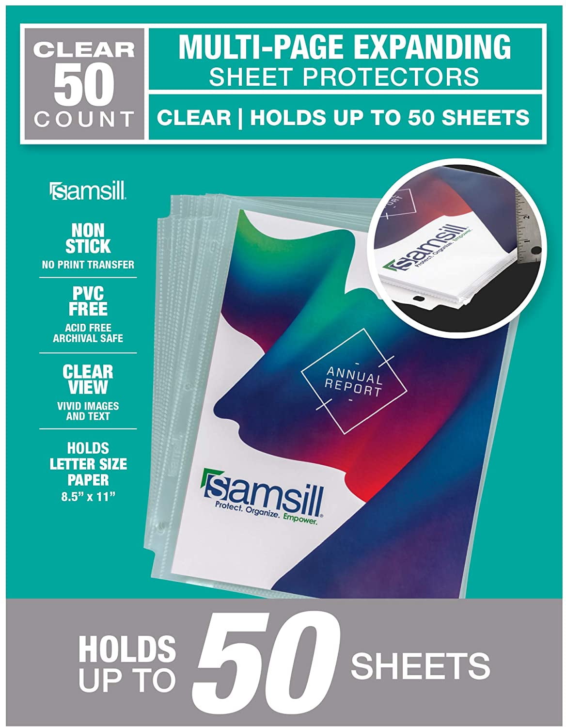 Samsill 50 Pack Multi-Page High Capacity Sheet Protectors Top Loading ...