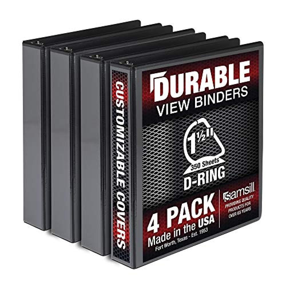 Samsill Durable 1.5 Inch Binder - - D Ring Binder - Customizable Clear ...