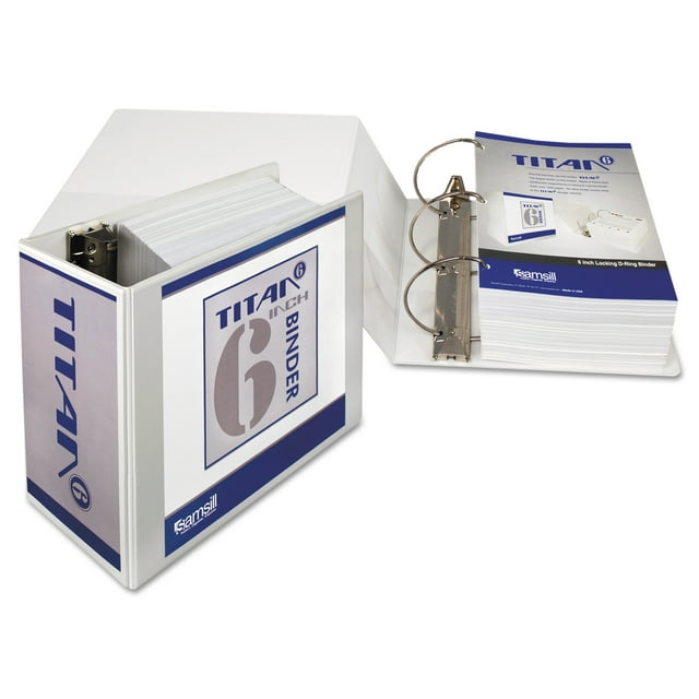 Samsill Durable 6" Locking D-Ring View Binder, White - Walmart.com