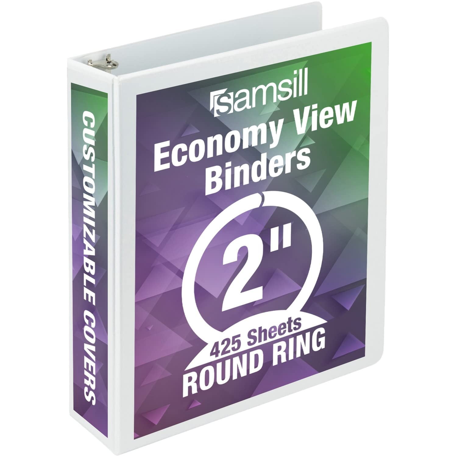 Samsill 2 Inch 3 Ring Binder, Made in USA, Economy Round Ring, Clear ...